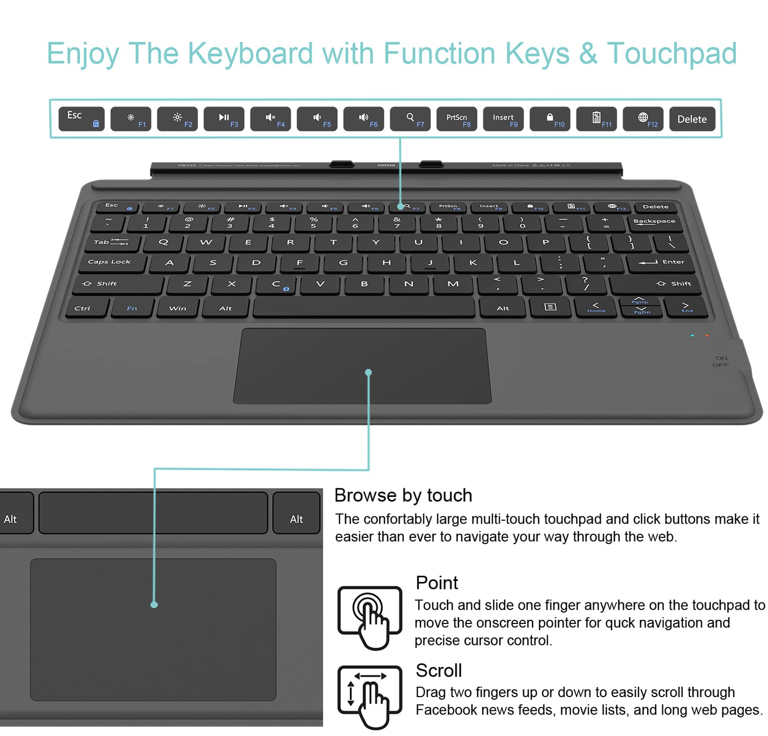 Mua Microsoft Surface Pro 8 & Pro X Type Cover, Ultra-Slim Portable ...