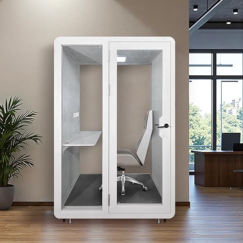 Soundproof Office Pod Booth, Quiet Meeting Pod with Acoustic Panels ...