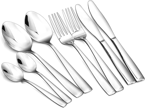 Amazon.com | Stainless Steel Flatware Set, Hongtu 18/10 Silverware Set ...