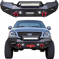 Amazon.com: Ronghui F150 Front Bumper with Winch Plate and Aluminum LED ...