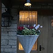 Solar Powered Hanging Basket Lights Flower Planter Outdoor Garden ...