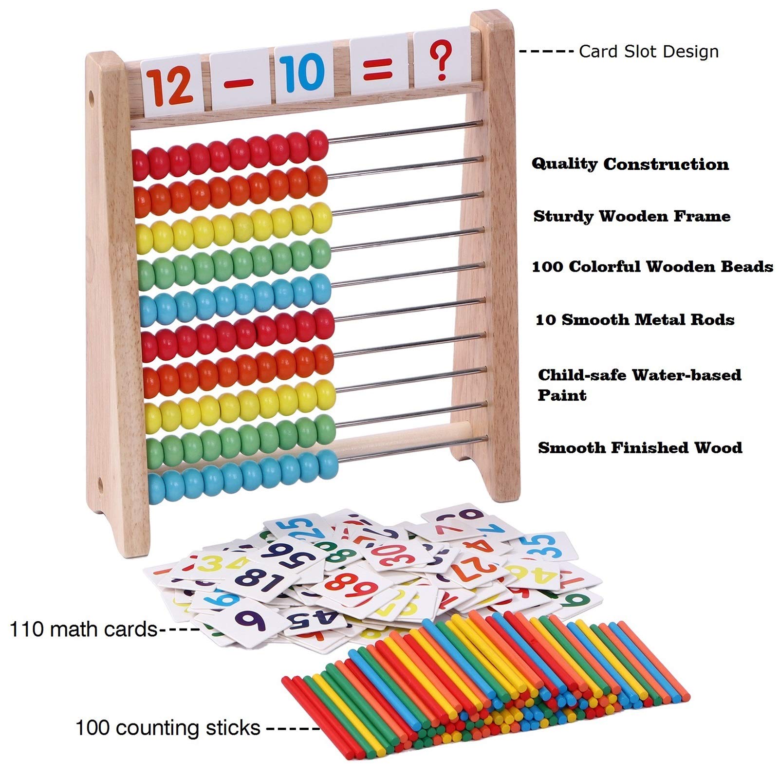 Mua Cltoyvers Wooden Abacus for Kids - 100 Counting Sticks and Number ...