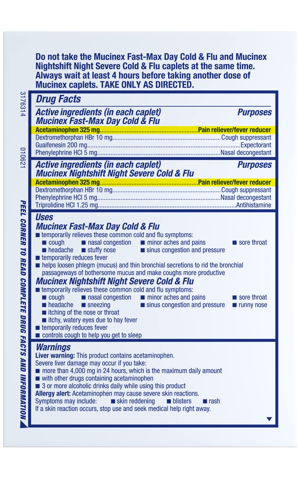 Mua Mucinex Maximum Strength Fast-Max Day Cold & Flu & Nightshift Night ...