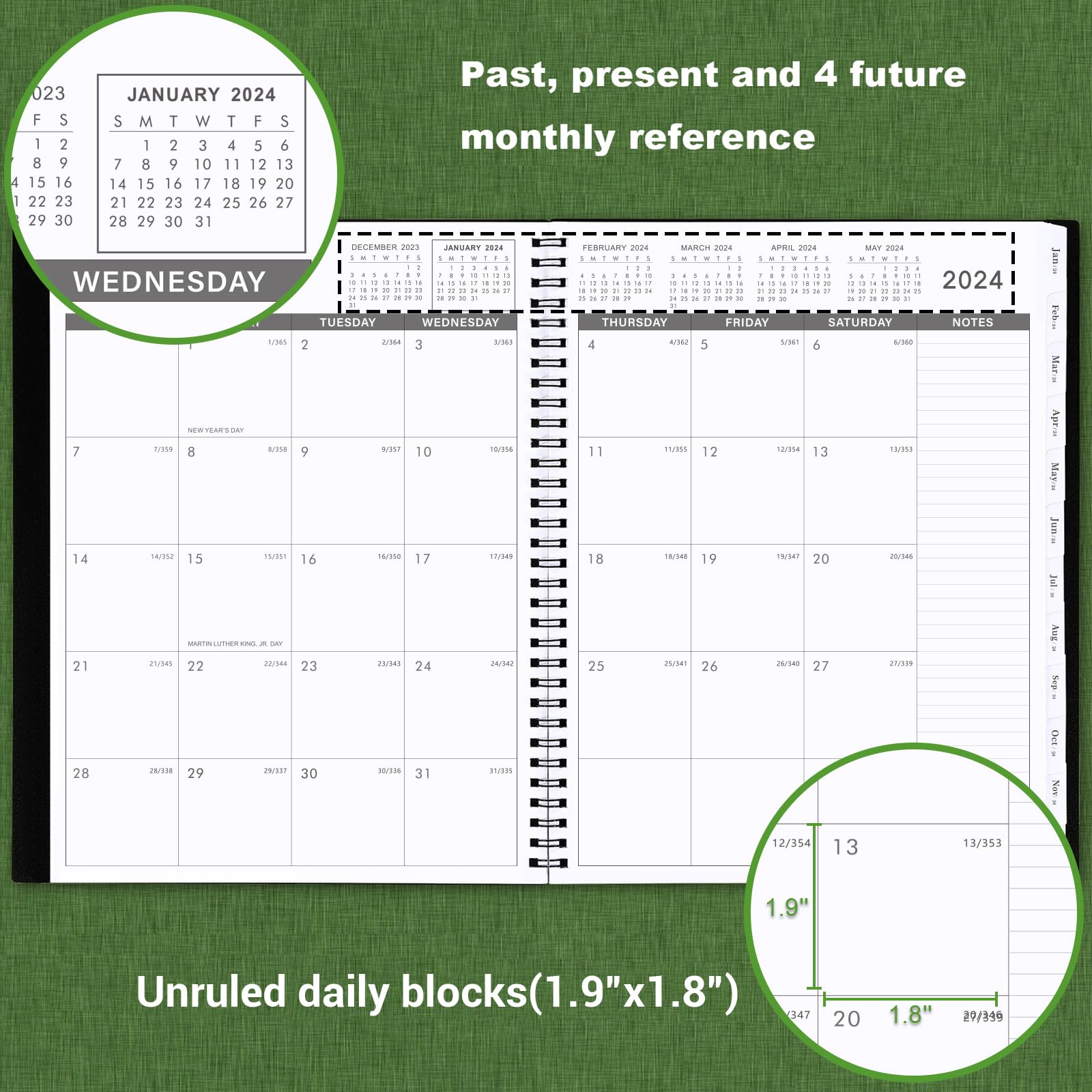 2020-2021 Monthly Planner - 18-Month Planner with Tabs & Pocket & Label ...