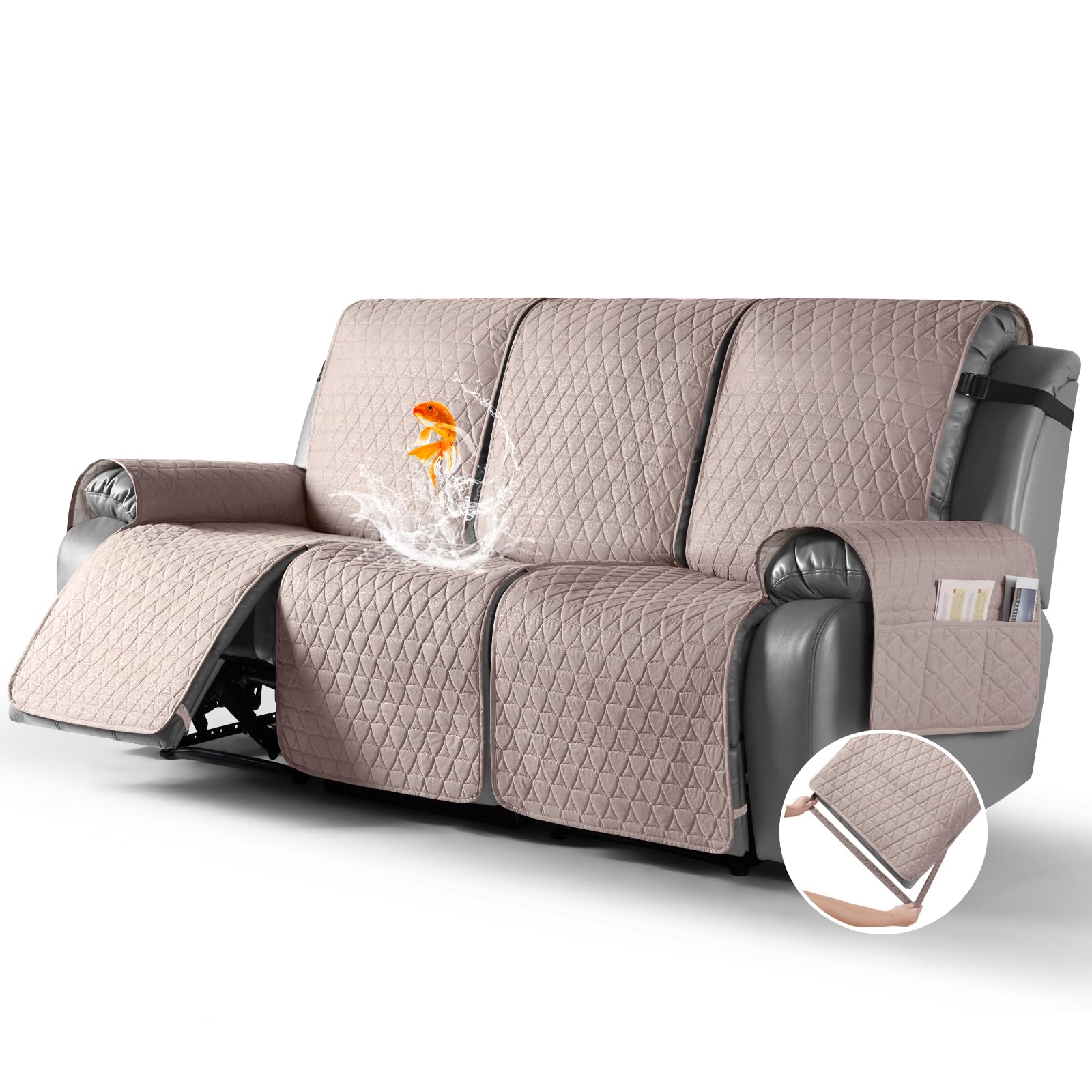 TAOCOCO 100% Waterproof Recliner Sofa Cover-Non Slip Split Couch Covers ...
