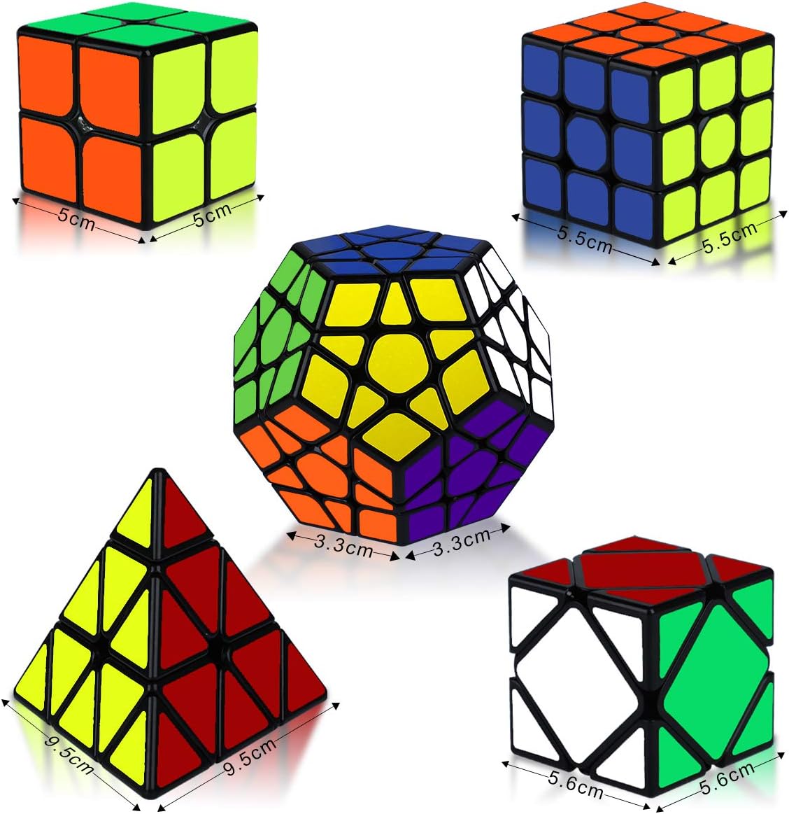 KidsPark Magic Cube Set 2×2 3×3 Pyramid Pyraminx Megaminx Skew Puzzle ...