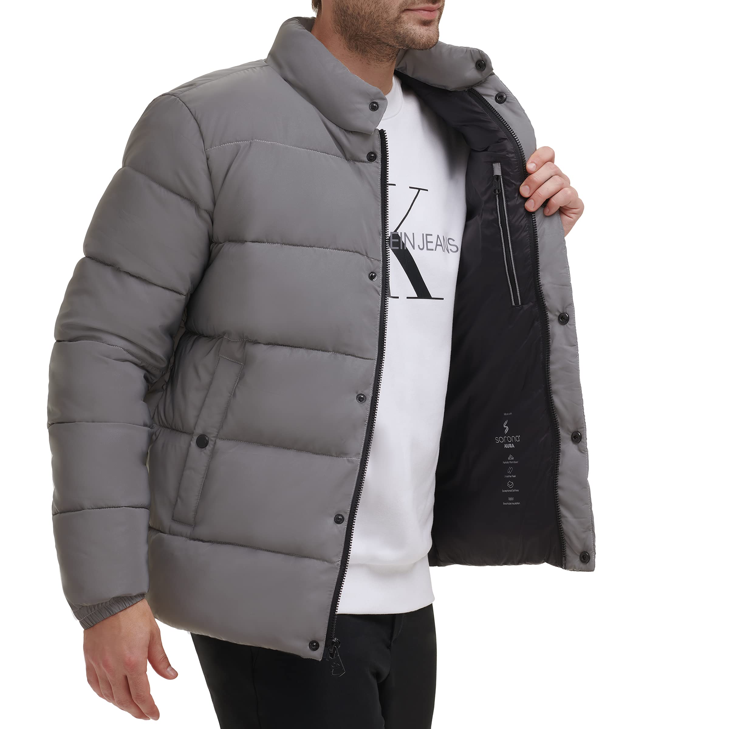 Mua Calvin Klein Men's Snap Front Puffer Jacket trên Amazon Mỹ chính ...