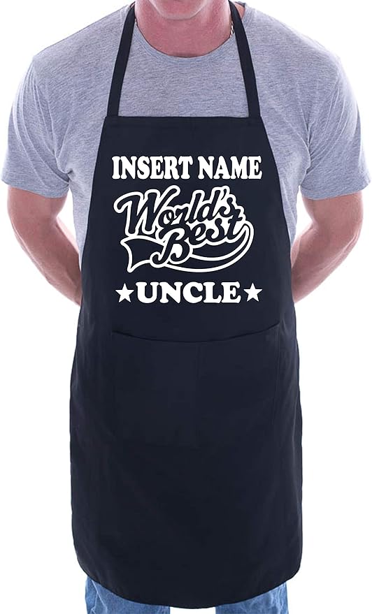 Amazon.com: Print4u World's Best Uncle Personalised Apron Insert Name ...