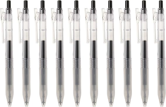 Amazon.com : MoMa MUJI Clear Ball Point Jel Pen black 0.5mm 10 pen ...