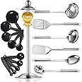 Amazon.com: 17Pcs Stainless Steel Cooking Utensils Set - Metal Kitchen Utensils Set with ...