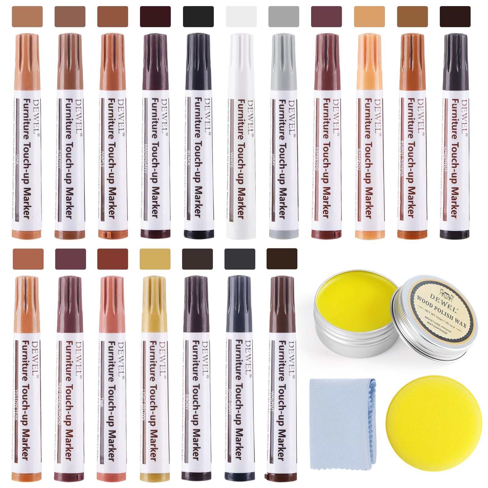 Furniture Markers Touch Up, 18 Colors Wood Markers Furniture Repair Kit ...