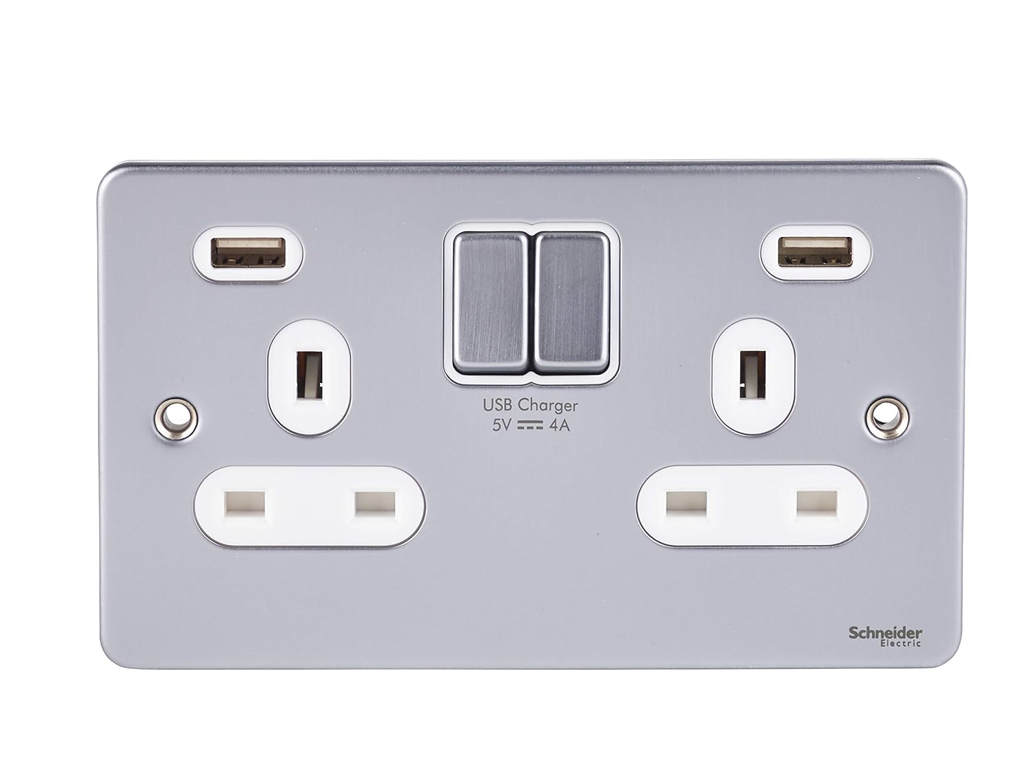 Schneider Electric Ultimate Low Profile – Switched Double Power Socket ...
