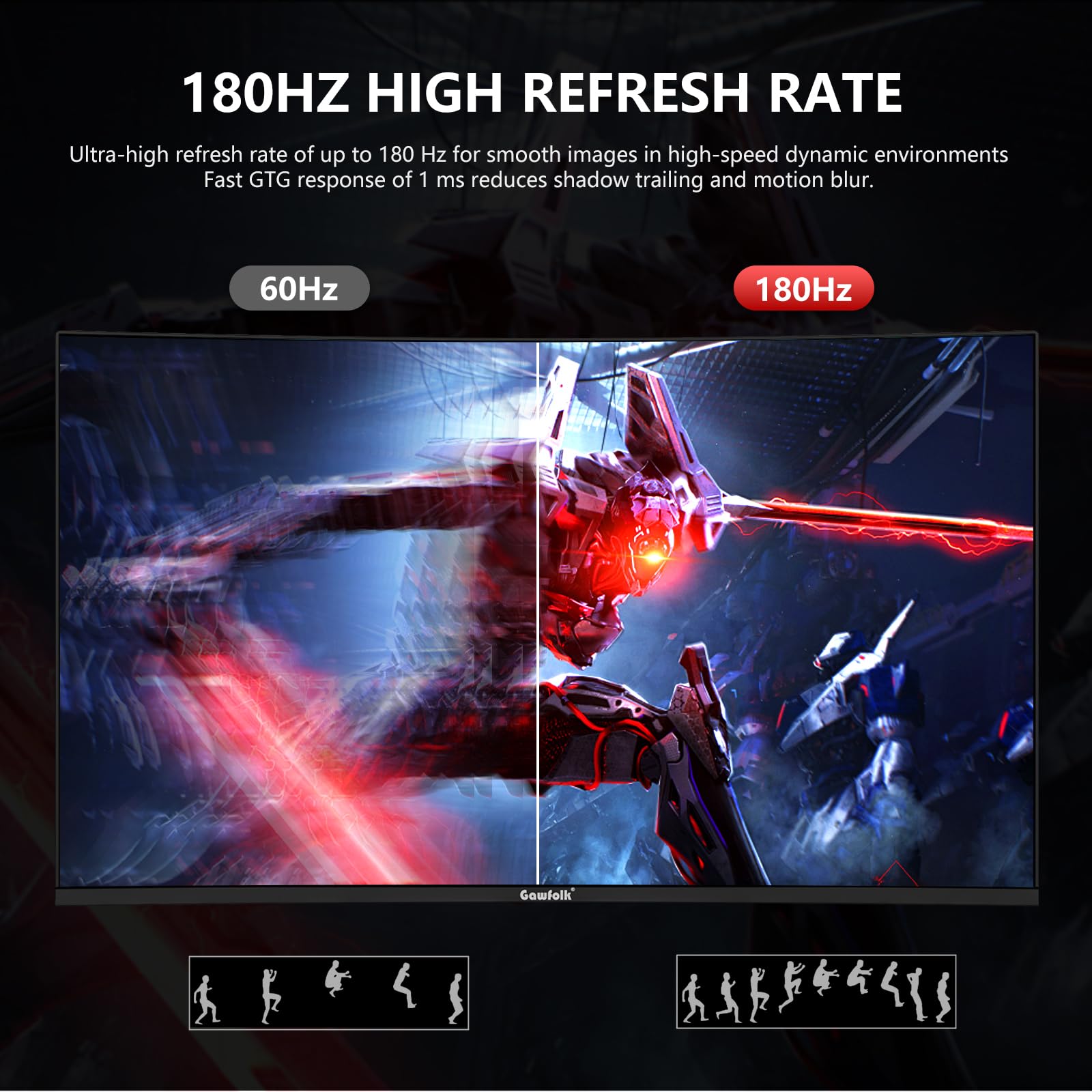 Mua Gawfolk 24 Inch Curved PC Gaming Monitors 180hz, FHD 1080p 1ms ...