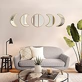 Amazon.com: Slthe 5 Piece Moon Phase Mirror Set, Scandinavian Natural ...
