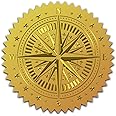 Amazon.com: CRASPIRE 2" Gold Foil Sticker Compass 100pcs Certificate ...