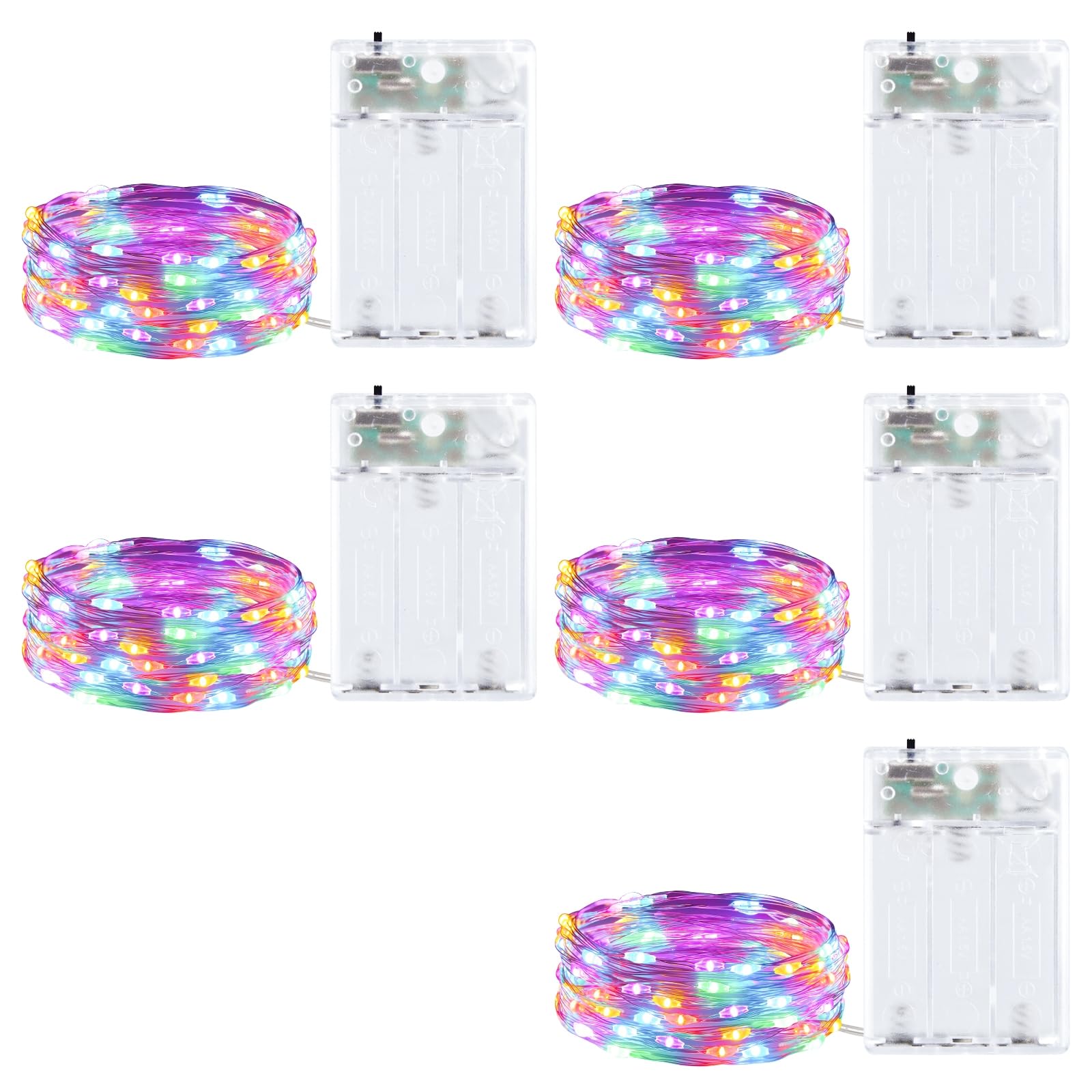 Minetom Fairy Lights Battery Operated, 5 Pack 7 FT 20 LED Fairy Lights ...
