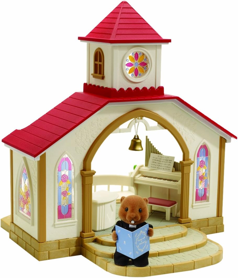 Amazon.com: Sylvanian Families Wedding Chapel with Vicar: Toys & Games
