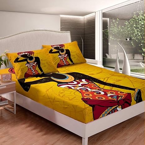 African Woman Bedding Set Vintage Africa Country Bed Sheet Set for Kids ...