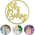 Amazon.com: 13.8in Oh Baby Sign for Baby Shower Backdrop Gold Wooden ...