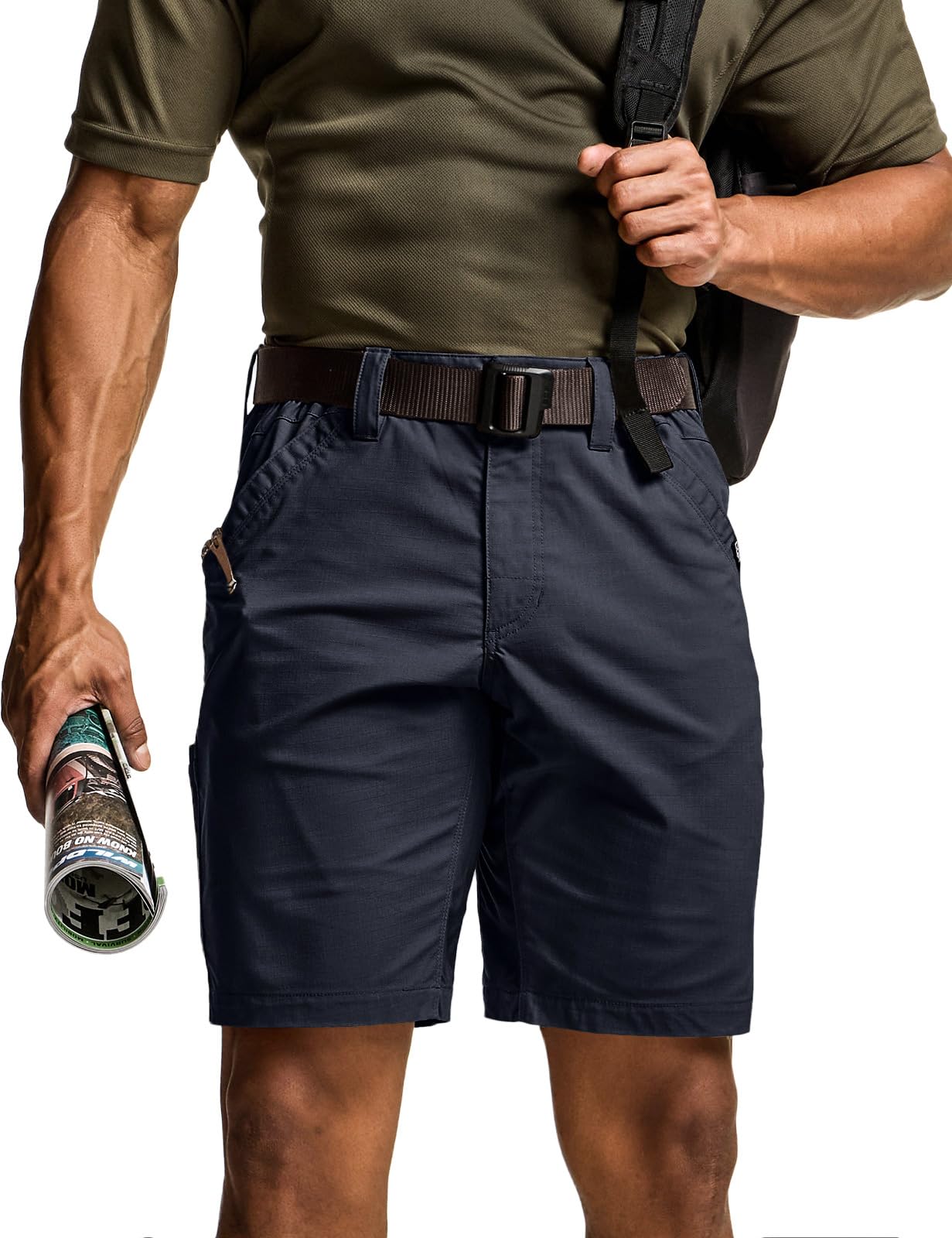 CQR Men's Flex Casual Cargo Shorts, Lightweight Water Resistant Golf ...