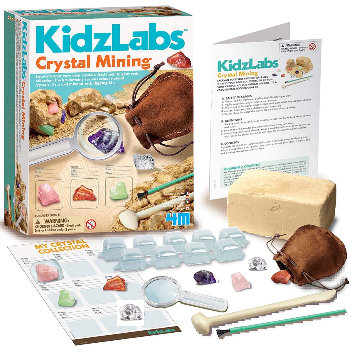 Mua 4M Kidzlabs Crystal Mining Kit, DIY Science Kit - Dig for gem ...