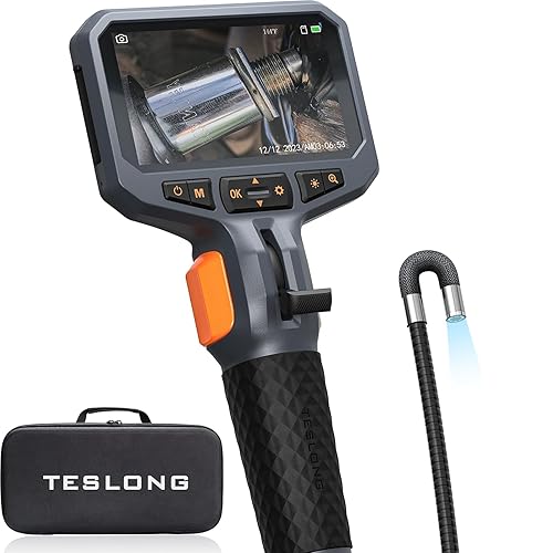 Teslong Two-Way Articulating Borescope with Light, Industrial Endoscope ...