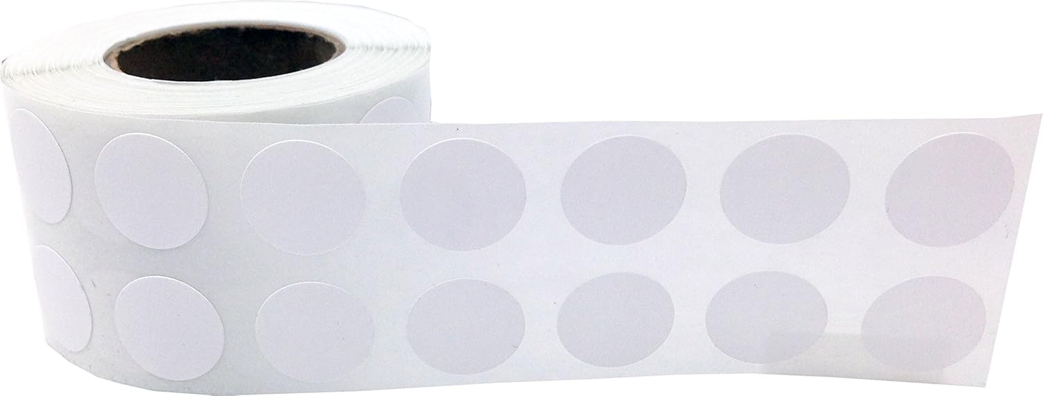 White Circle Stickers, 13 mm 1/2 Inch Dot Labels 1000 Pack – BigaMart