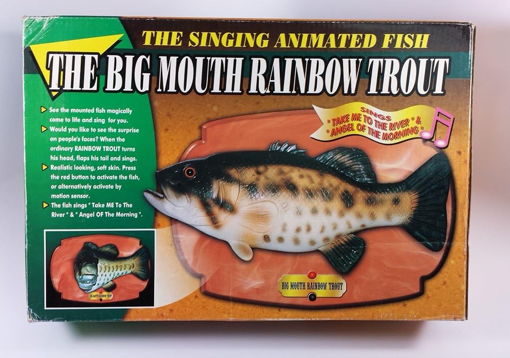 Big Mouth Rainbow Trout Singing Animated Fish Wall Plaque, Gag Toys ...