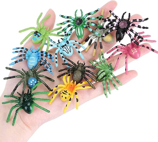 JOKFEICE Realistic Animal Figures - 12 Pieces Plastic Halloween Spider ...
