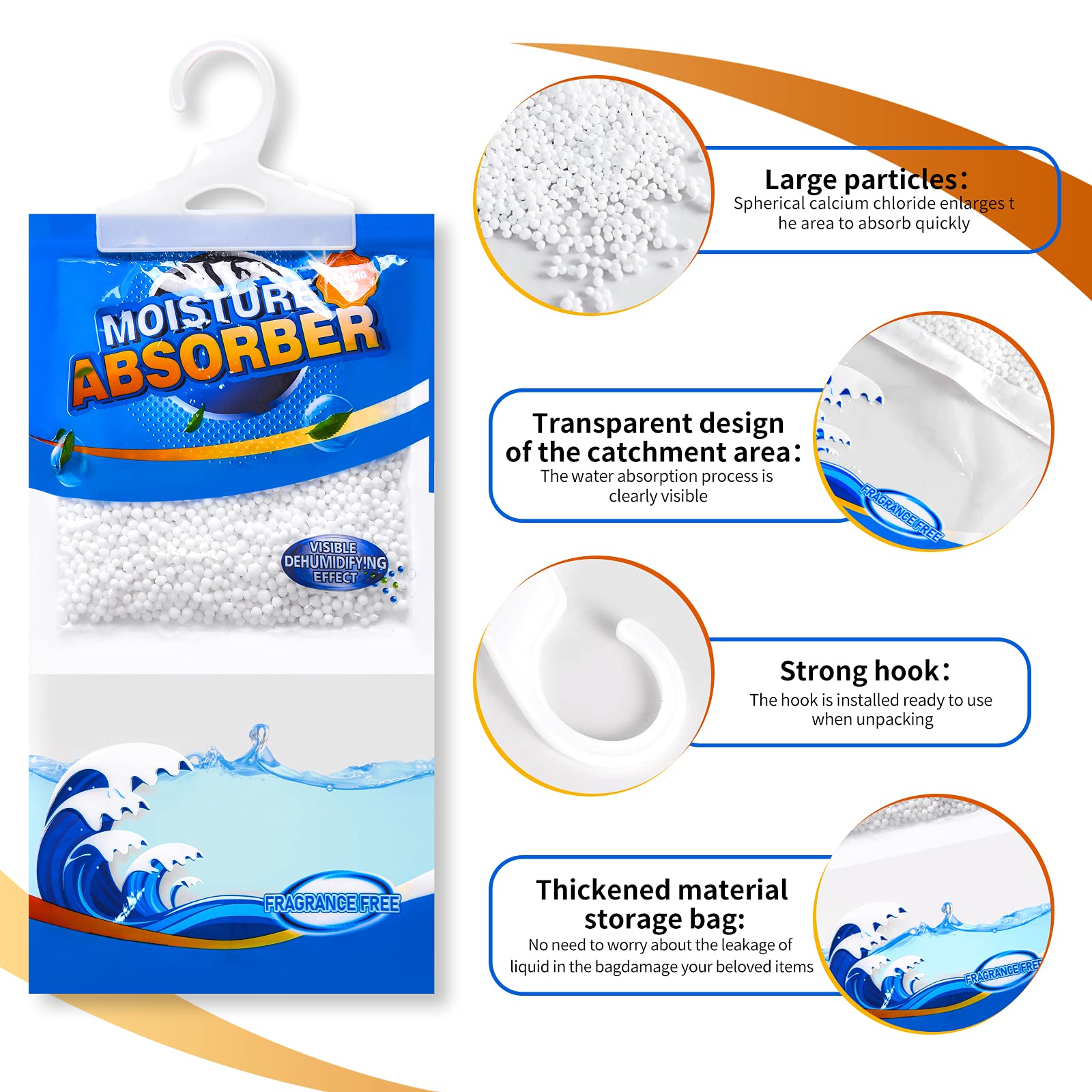 Mua ZSZMFH 15 Pack Moisture Absorber Hanging Bags, Fragrance Free ...