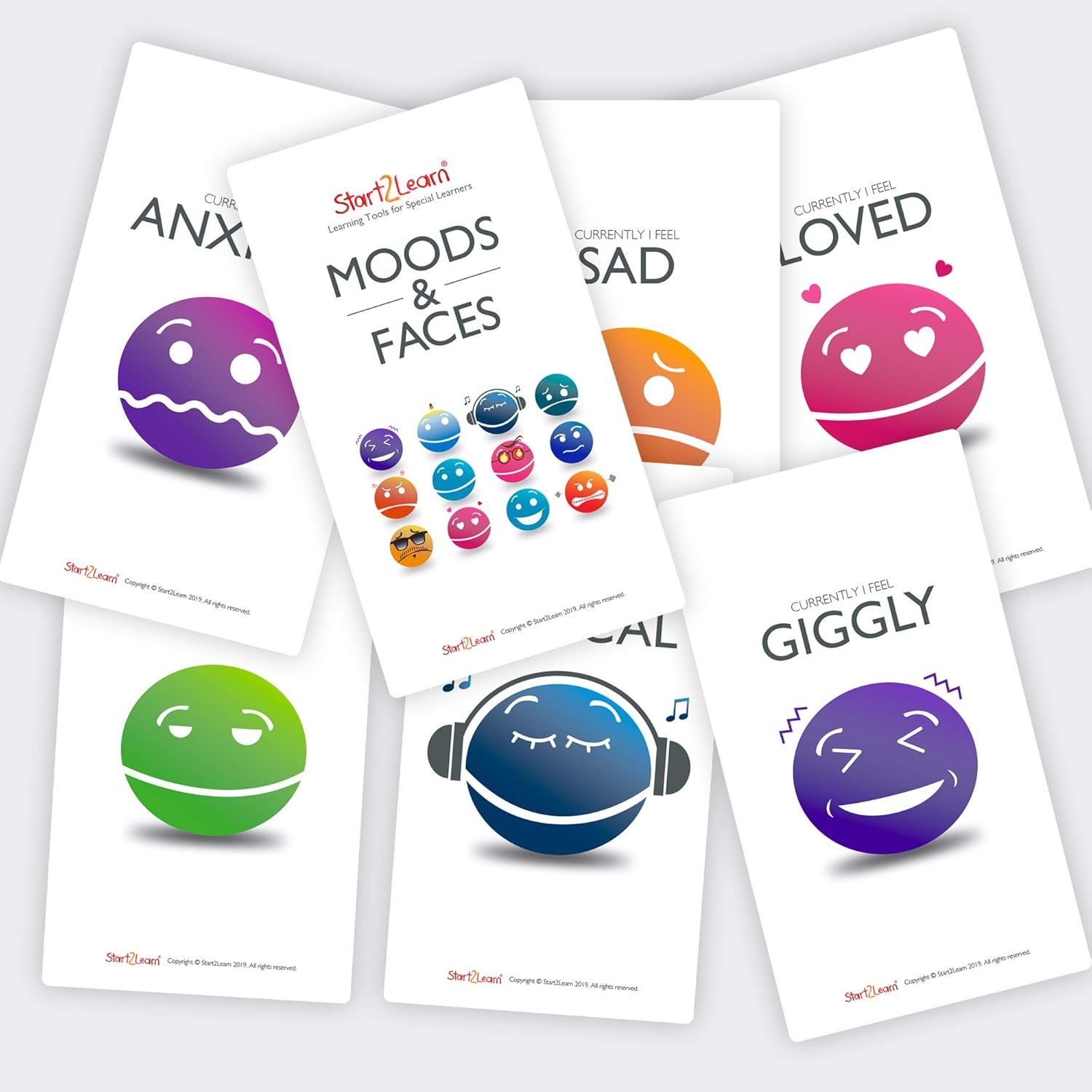 Start2learn: Large Moods & Faces Flashcards Picture Communication ...
