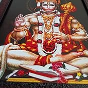 SAF Lord Hanuman Ji Sparkle Coated Framed Home Decorative Gift Item ...