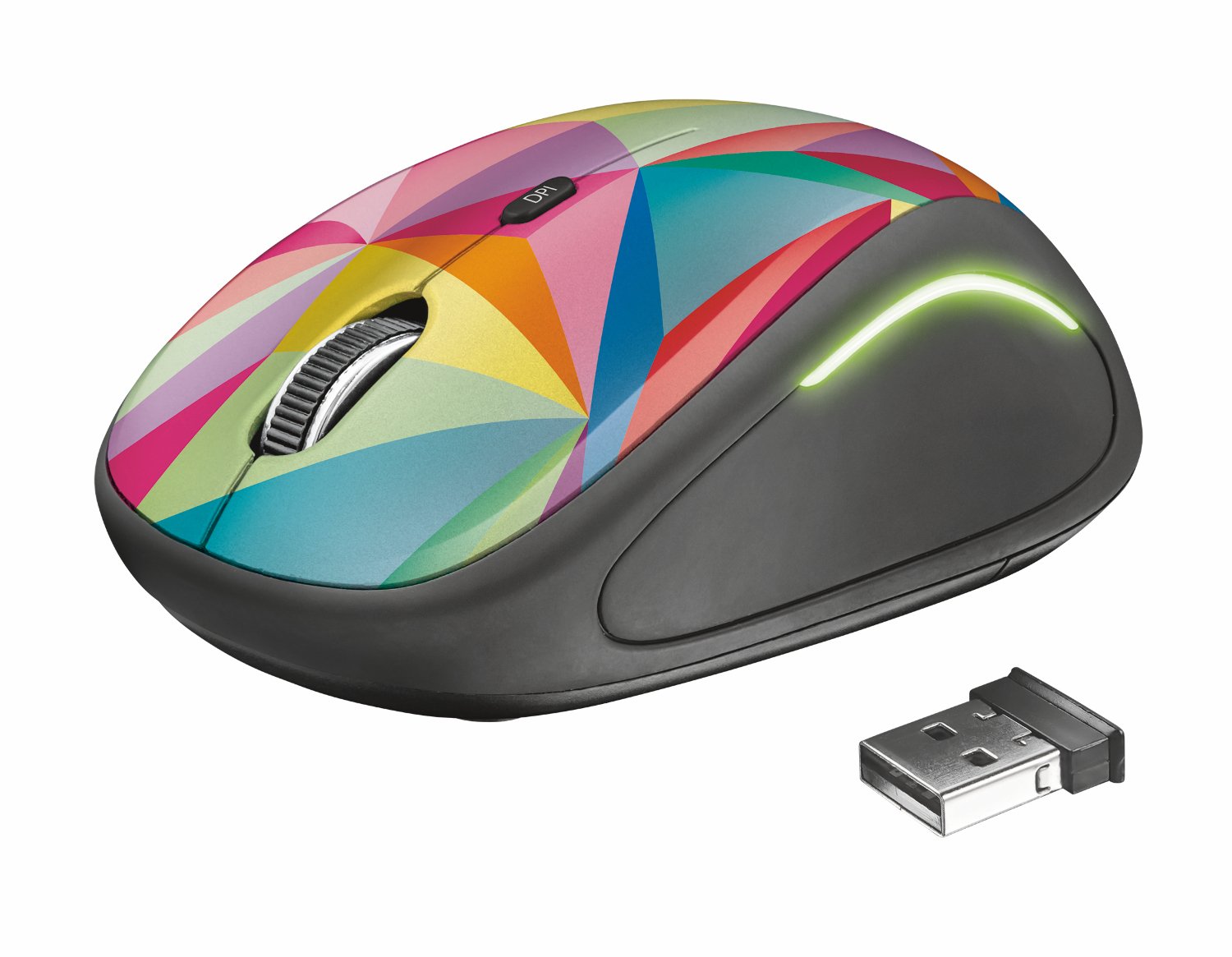 Trust Yvi FX Wireless USB Mouse for Computer and Laptop - Multicolour ...