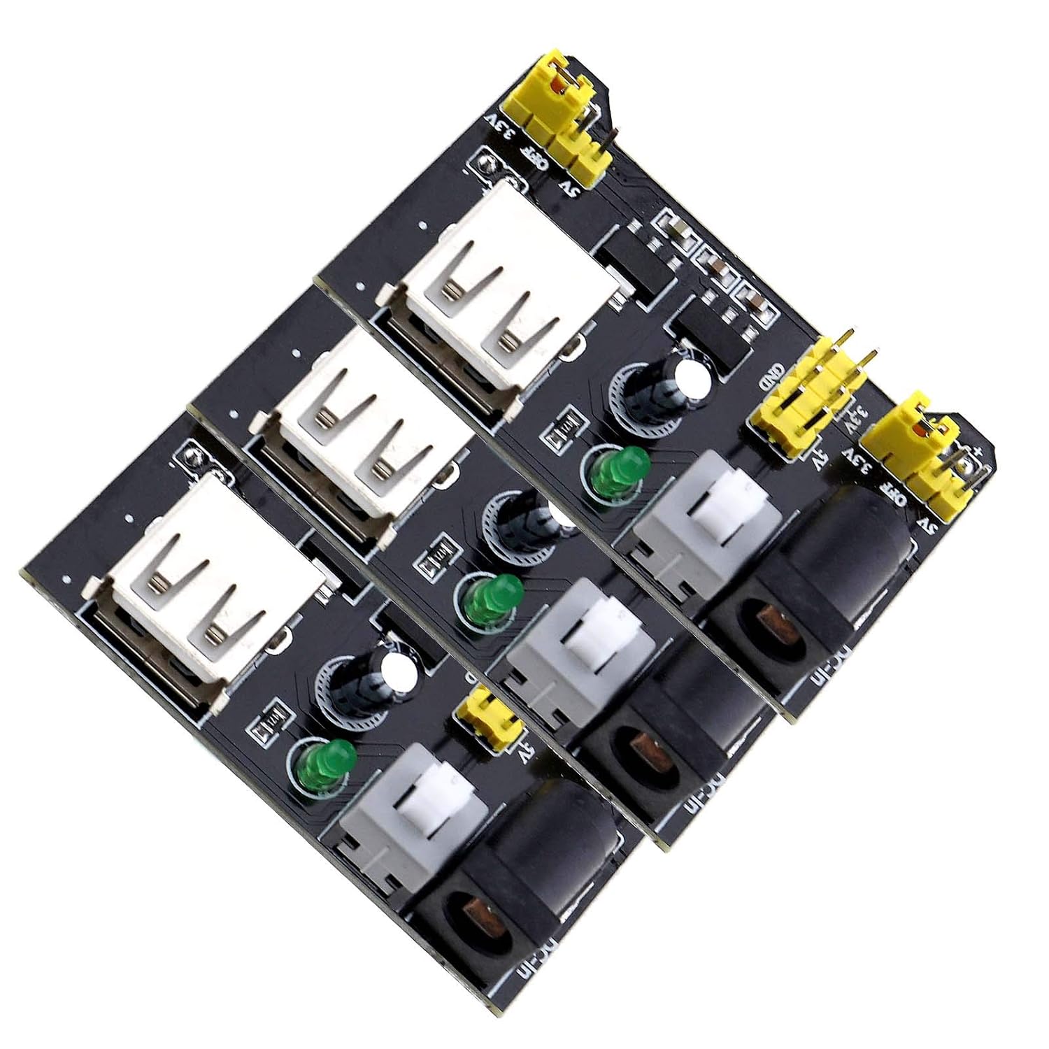 6pcs Power Supply Module For Solderless Breadboard MB102, 53x33mm 3.3V ...
