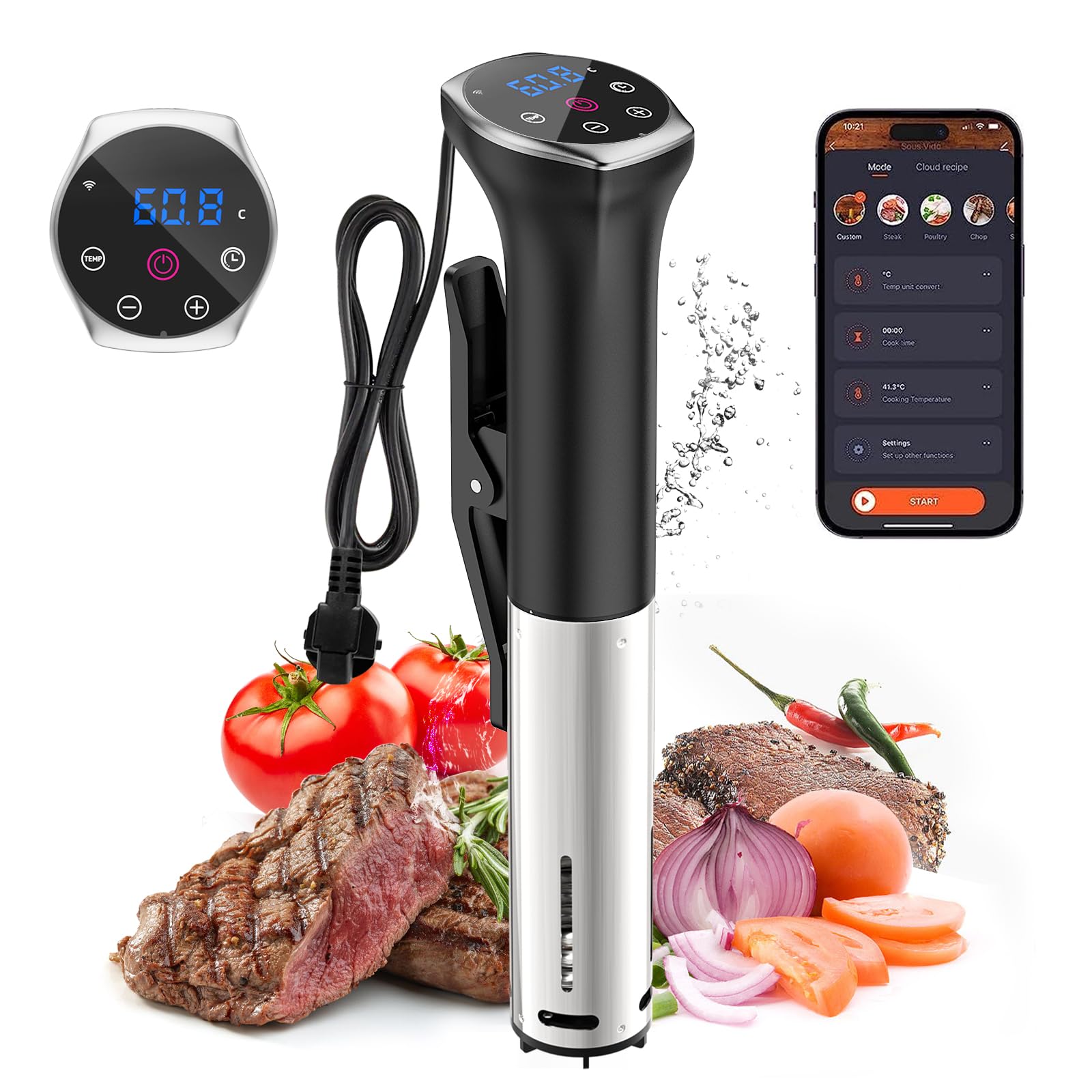 Sous Vide Cooker, Sous Vide Machines 1100W, Wifi Connect App Control ...