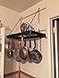 Amazon.com: Hammered Copper Rectangle Pot Rack with Black : Home & Kitchen