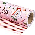 Amazon.com: WRAPAHOLIC Reversible Christmas Wrapping Paper - Mini Roll ...
