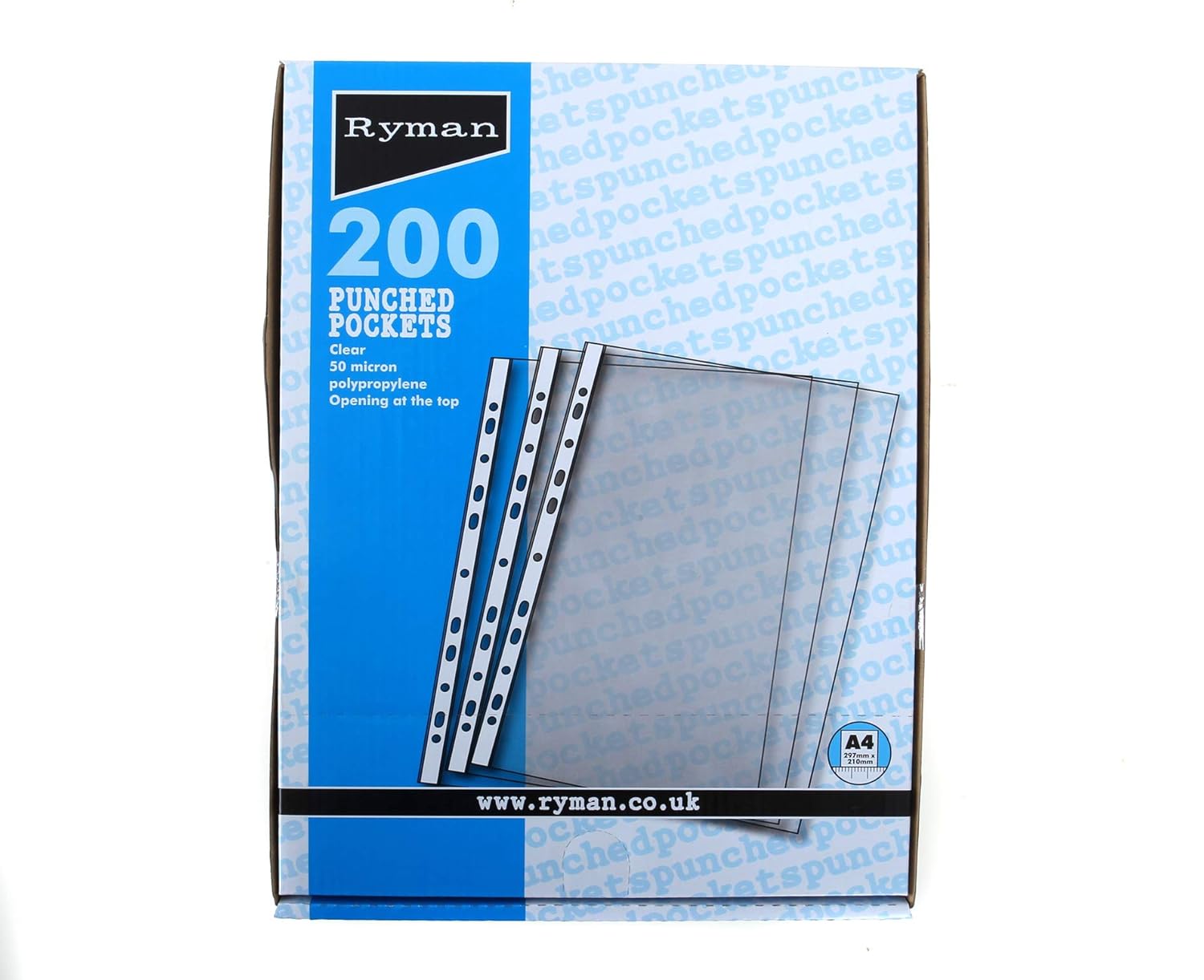 Ryman Punched Pockets A4 50 Micron Box of 200 - Color: Clear: Amazon.co ...