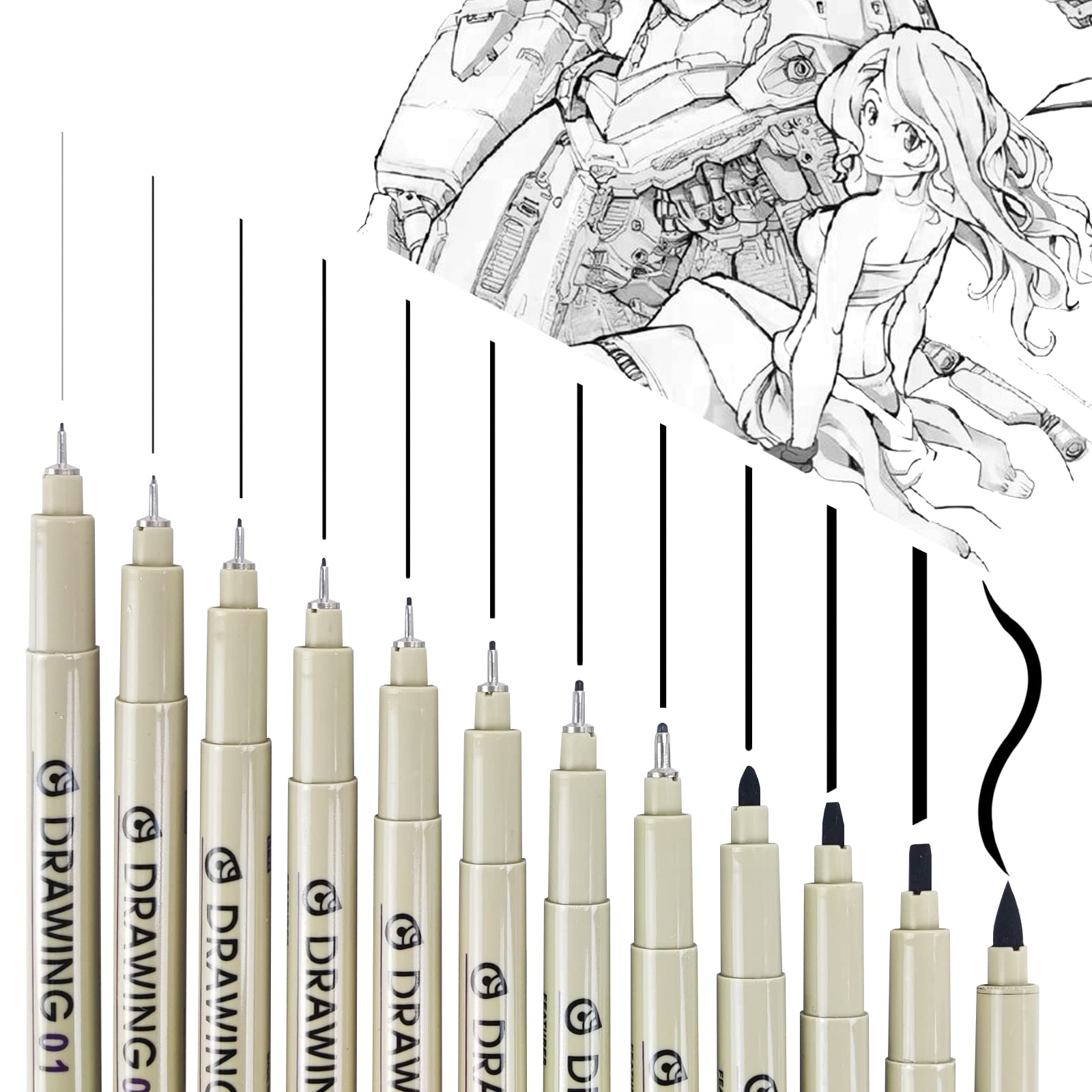 Mua 12 Pcs Drawing Pens, Black Fine Line Drawing Art Pens for Artist ...