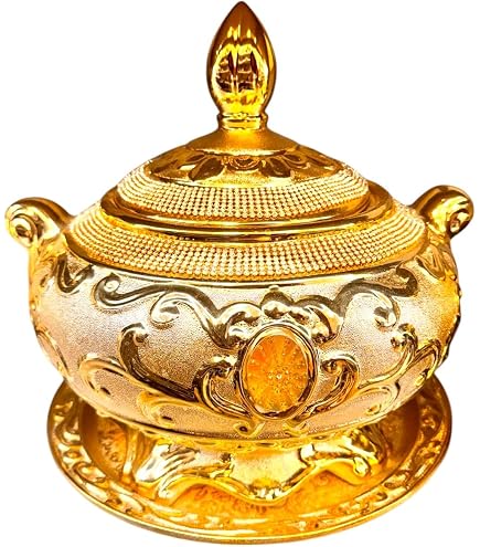 Sopera De Copa Para Ochun Dorada Con Acentos Dorados En Fondo Rojo Con ...