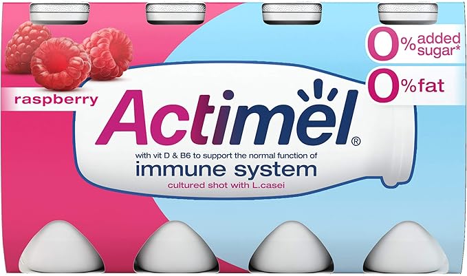 Actimel Raspberry 0% Fat & No Added Sugar Yoghurt Drink 8 x 100g (800g ...