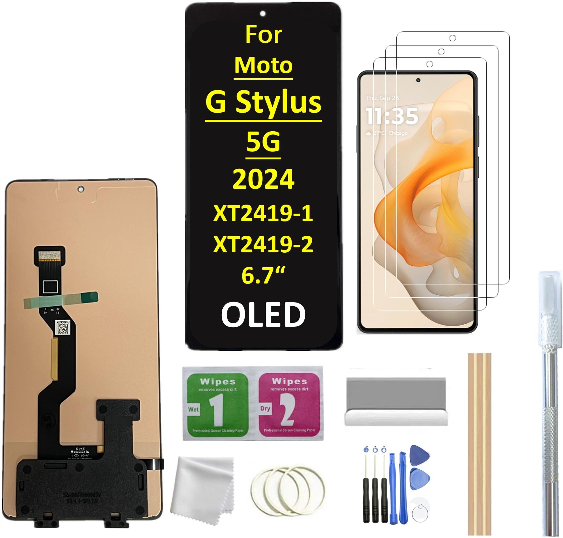 OLED Screen for Moto G Stylus 5G 2024 LCD Screen Replacment for Motorola Moto G Stylus 5G 2024 ...