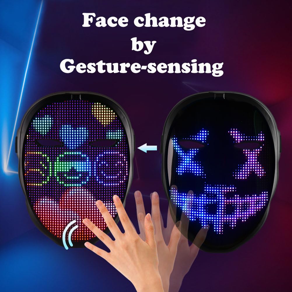 Mua Face Transforming LED Mask with Bluetooth Programmable - LED Light ...