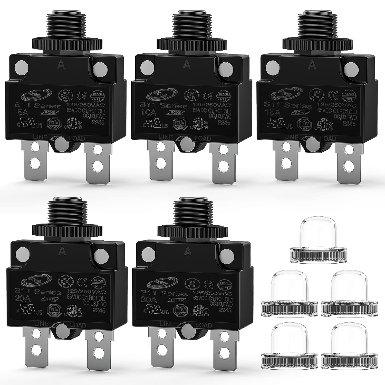 Mua Nilight 5PCS Thermal Circuit Breaker 5A 10A 15A 20A 30A 125/250V AC ...
