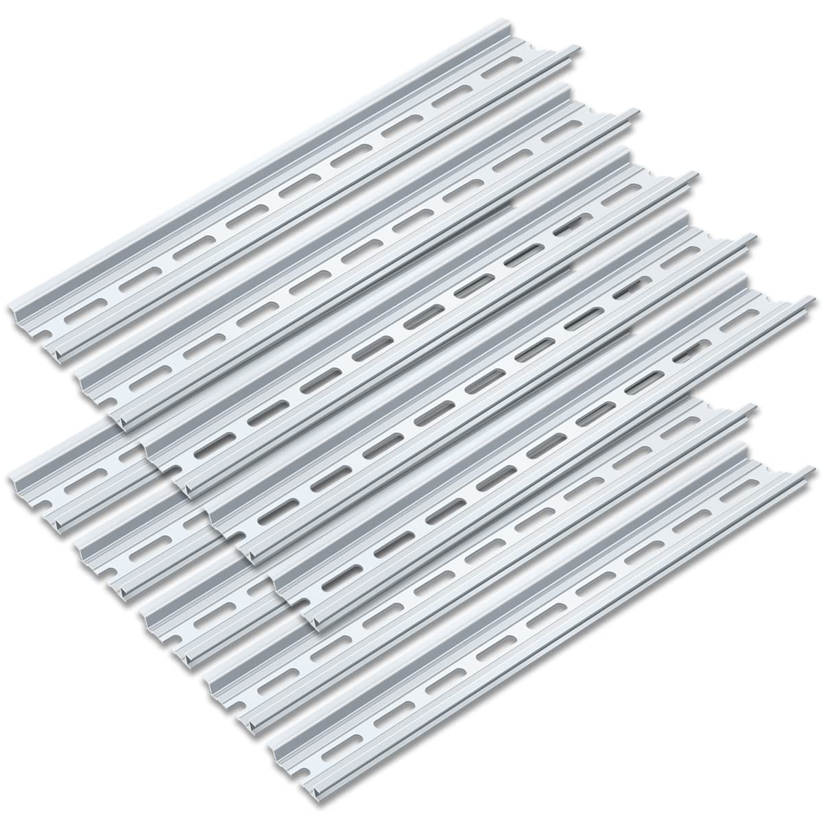 VAMRONE 10 Pieces 1 Meter Aluminum DIN Rail, Top Hat Slotted DIN Rails ...