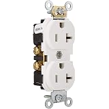 Leviton CR20-W 20-Amp, 125-Volt, Narrow Body Duplex Receptacle ...