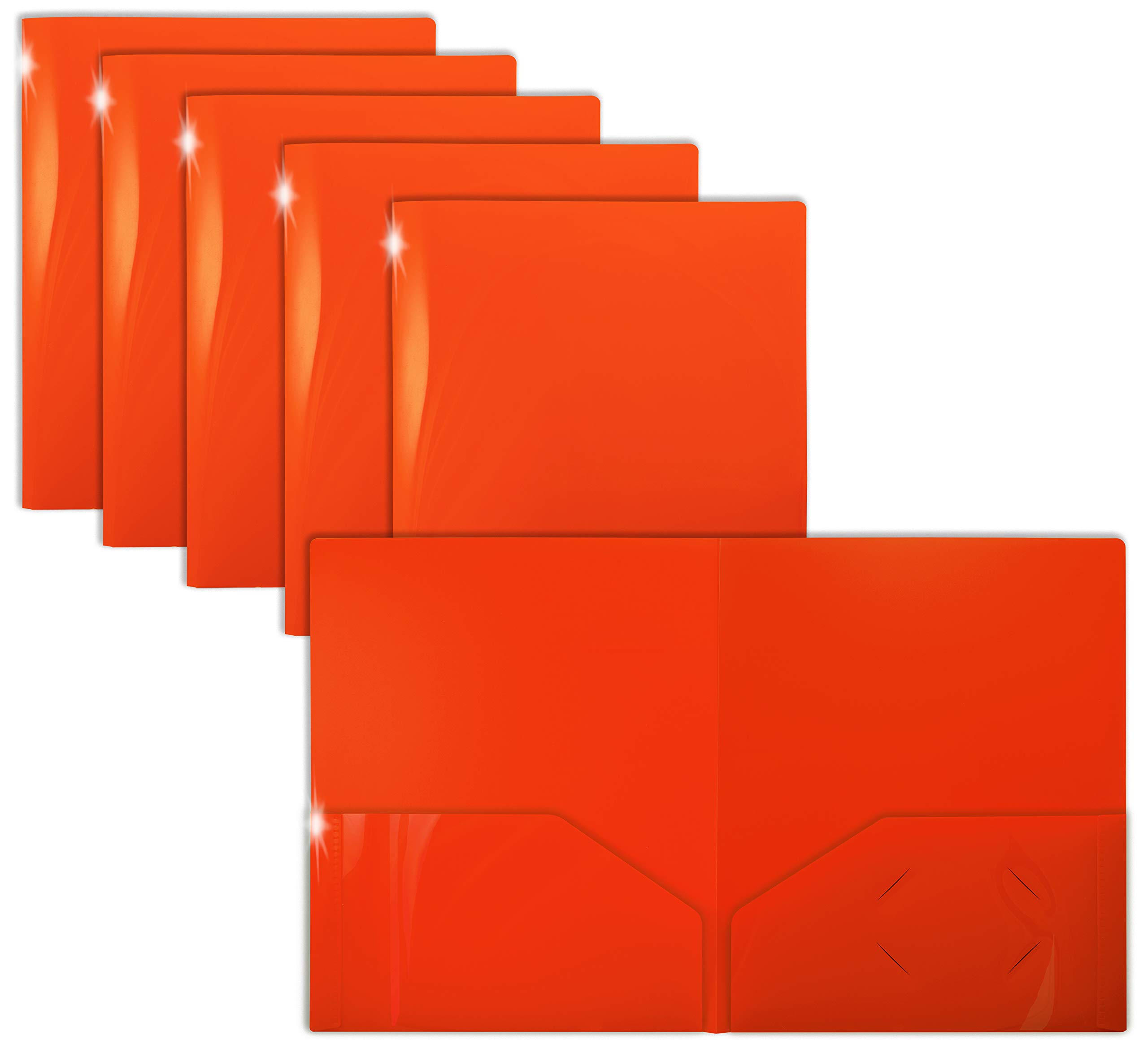 GOLD SEAL Extra Heavyweight Orange Plastic 2 Pocket Portfolio Folders ...