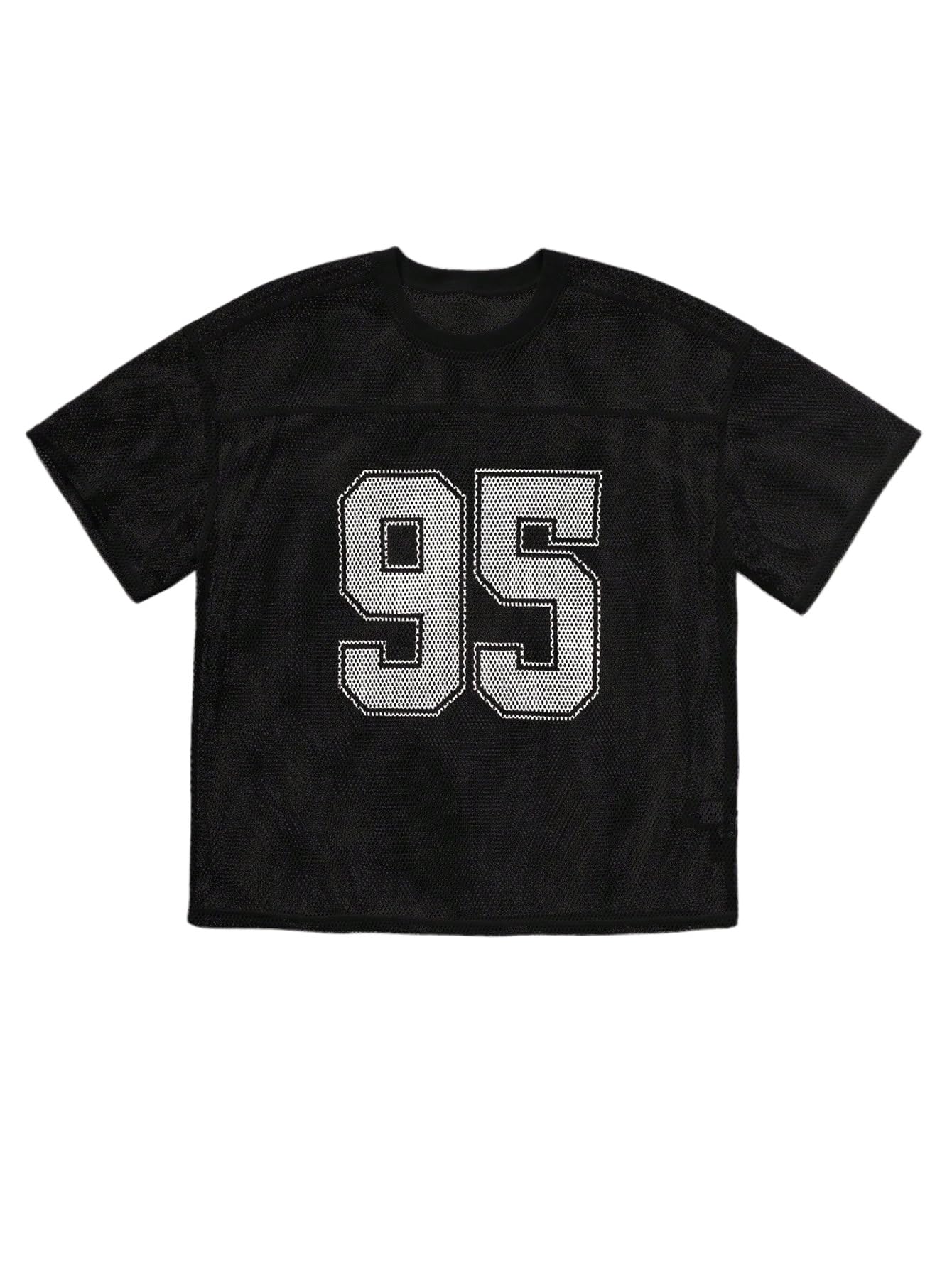 BEAUDRM Men's Number Print Jersey Shirt Crew Neck Short Sleeve Mesh Tee ...