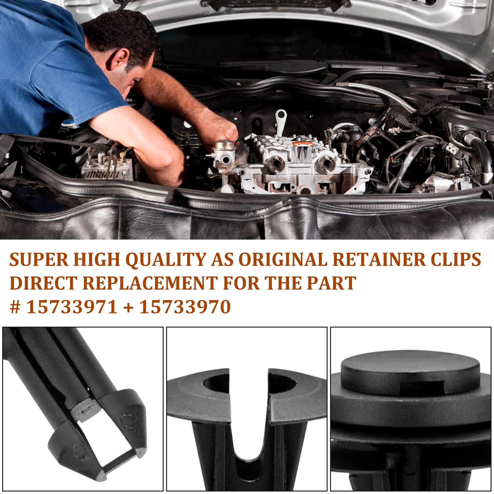 Mua 15 Sets Air Deflecter Retainer Clips & Grommets, Front Bumper Clip ...