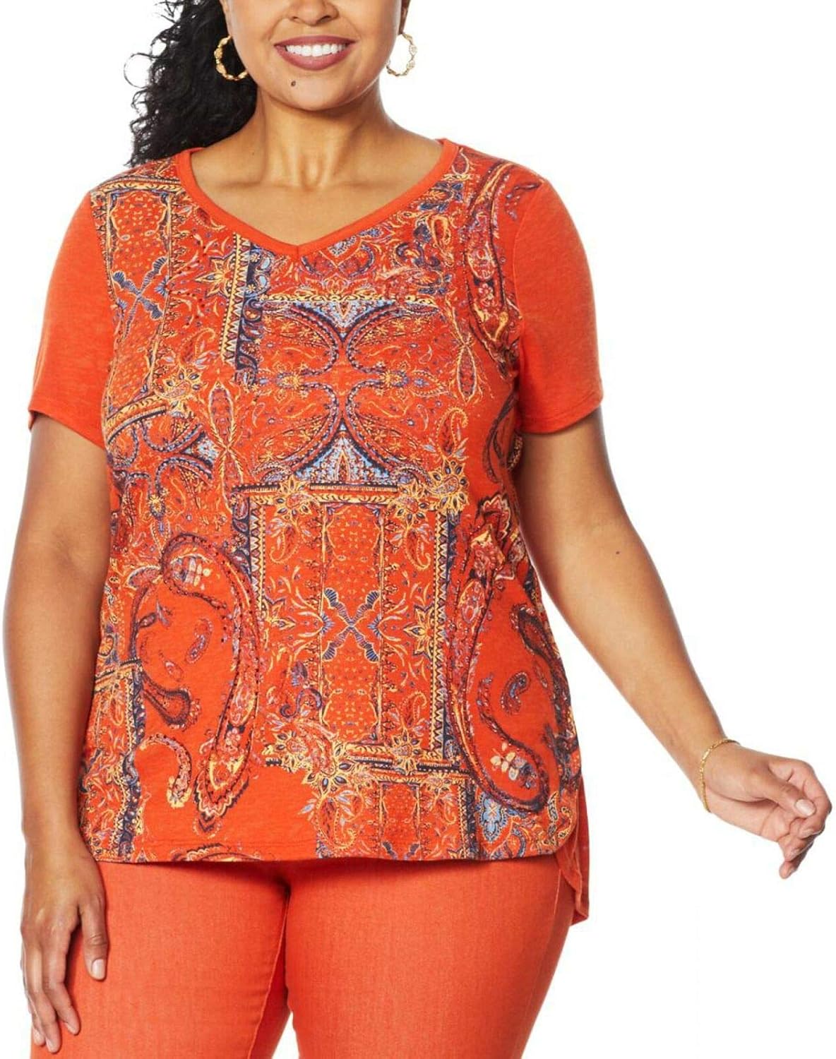 Diane Gilman DG2 Women's Plus Size Burnout and Embellished Top. 706137 ...
